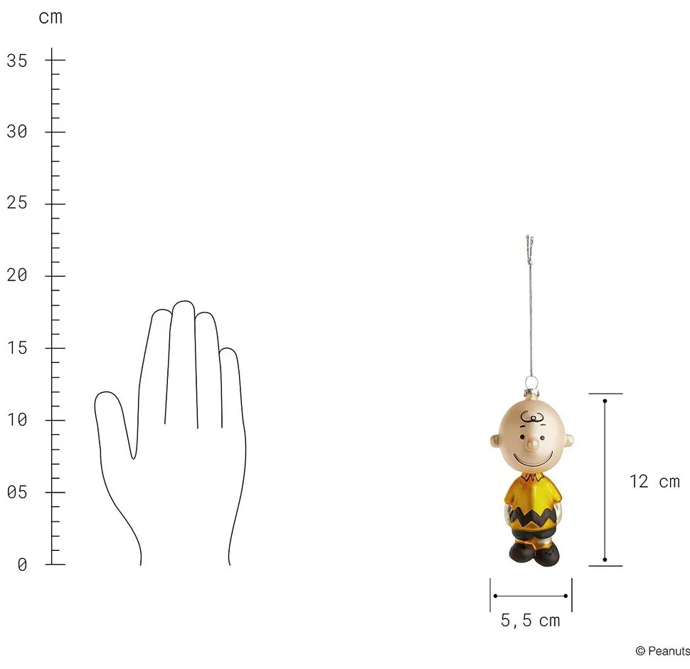 PEANUTS Skleněná ozdoba figurka Charlie Brown