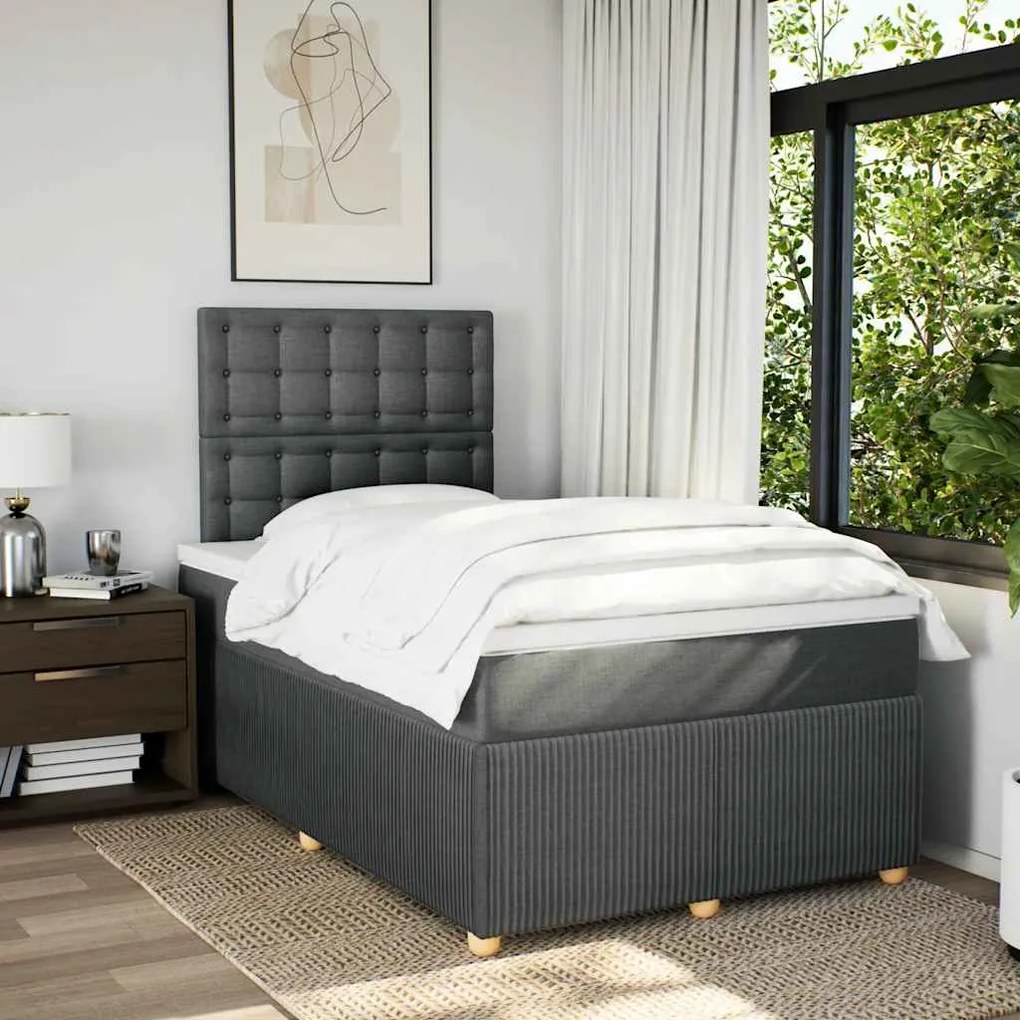 Box spring postel s matrací tmavě šedá 120x190 cm textil 3294310