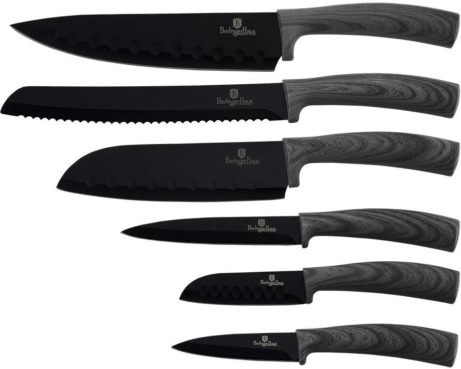 BERLINGERHAUS Sada nožů s nepřilnavým povrchem Forest Dark Line 6 ks