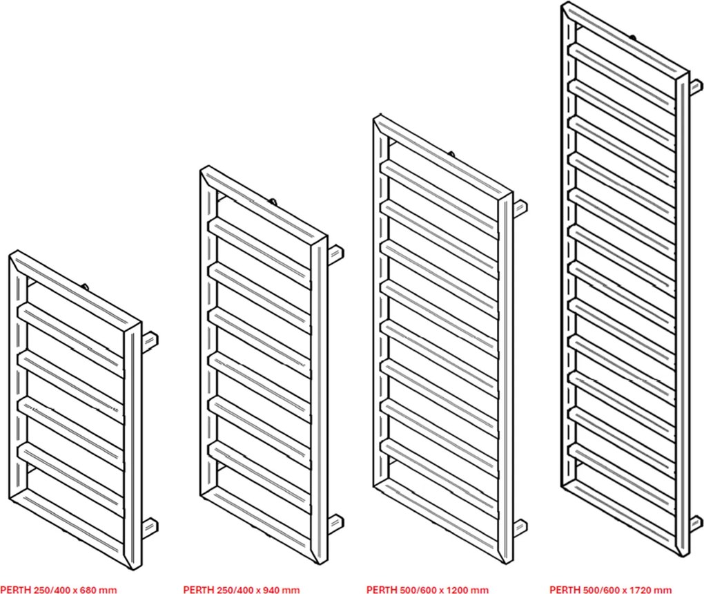 Hopa Perth koupelnový radiátor 500 x 1720 mm středové připojení černá RADPER501731SP