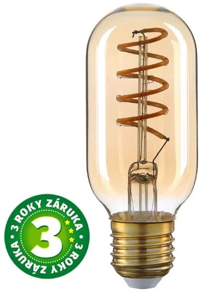 Prémiová designová retro LED žárovka E27 4,5W 400lm EXTRA TEPLÁ T45 filament, 3 roky