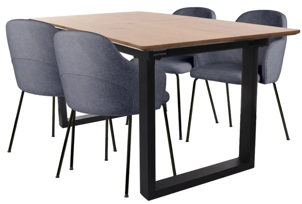 Snap - Set: Stůl Grand + 4 jídelní židle Aura Black