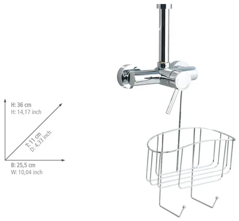 Závěsná ocelová koupelnová polička v leskle stříbrné barvě Martos – Allstar
