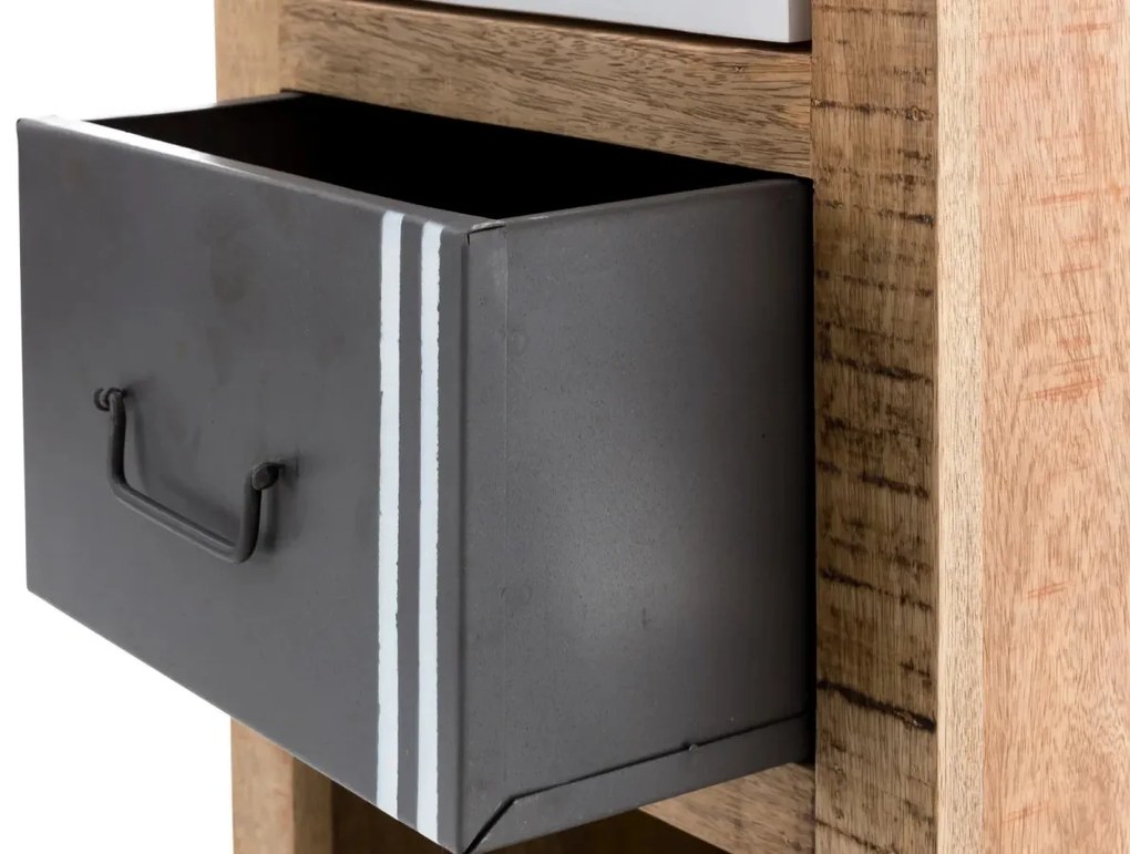 furniture-nabytek.cz - Masivní koupelnová vysoká skříňka Padma z mangového dřeva, lakovaná, vícebarevná – 43×35×180 cm