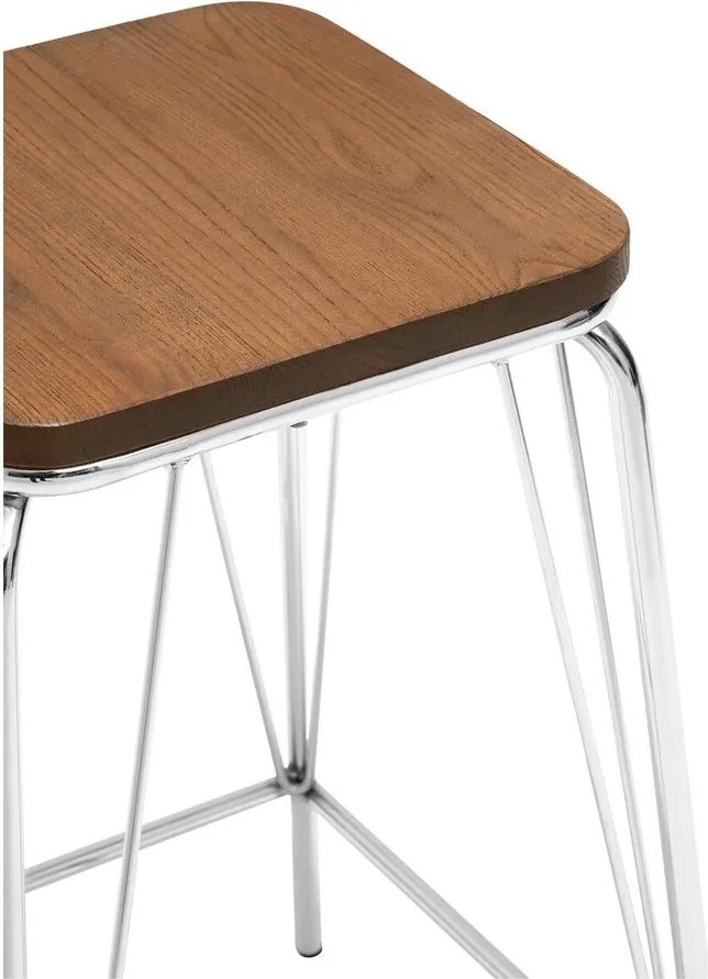Stolička z jilmového dřeva ve stříbrné barvě/v přírodní barvě District – Premier Housewares