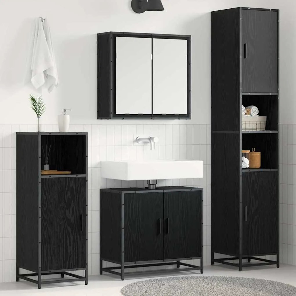Sada koupelnového nábytku 4 ks Černý dub 65 x 33 x 60 cm 3402514