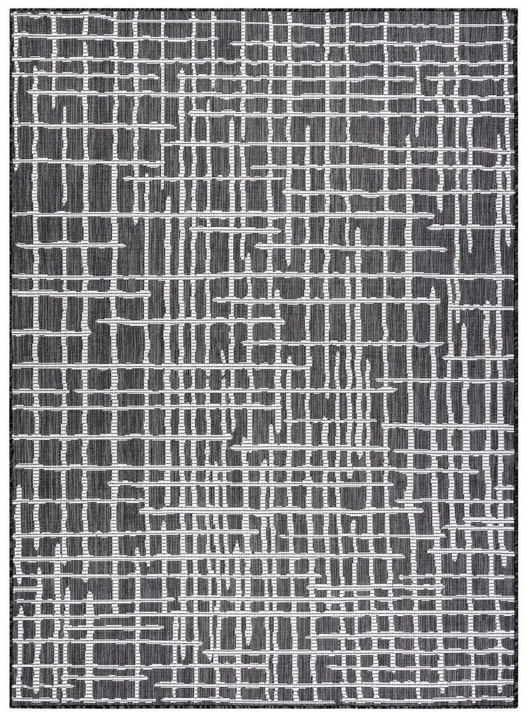 Dywany Łuszczów, Kusový koberec Sion Sisal Trellis 22144 black/ecru – na ven i na doma, 80x150, šedá, chodba / předsíň