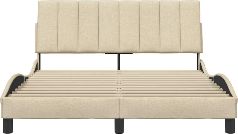 Rám postele bez matrace Hanko krémový 140 x 190 cm textil 3310389