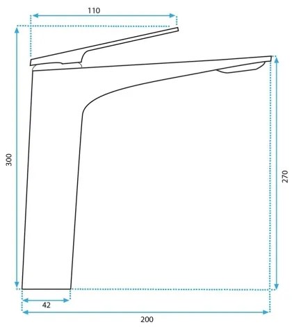 REA-B1126 - Umyvadlová baterie AVALON 30 cm černá