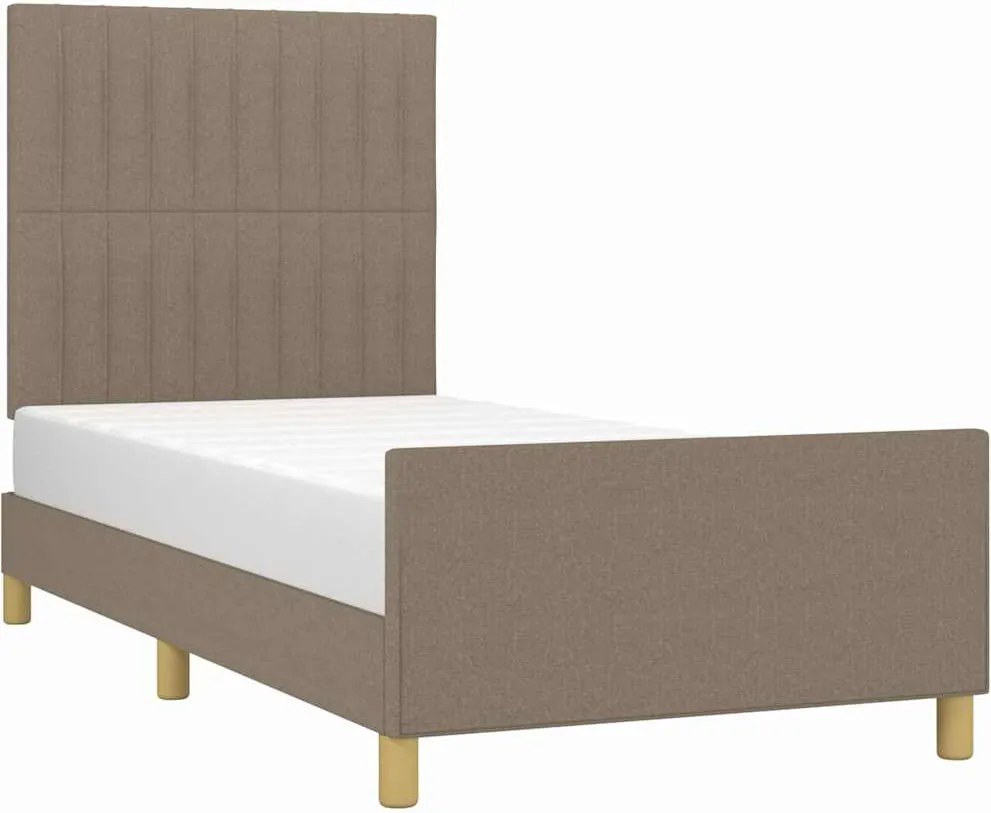 Rám postele bez matrace taupe 100 x 200 cm textil 3125199