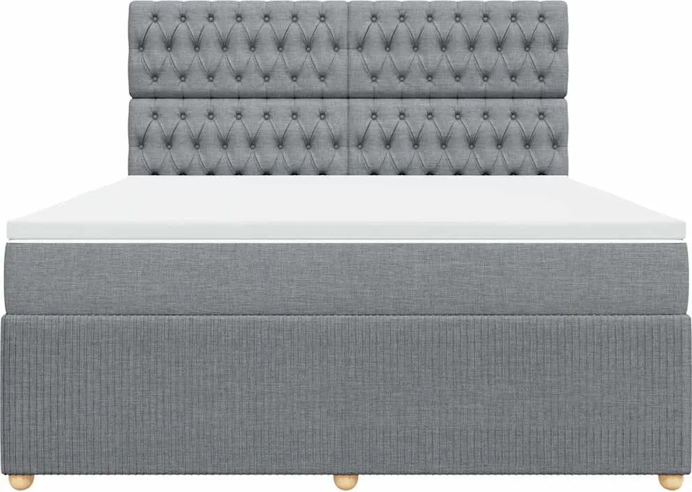 Box spring postel s matrací světle šedá 180 x 200 cm textil 3292142