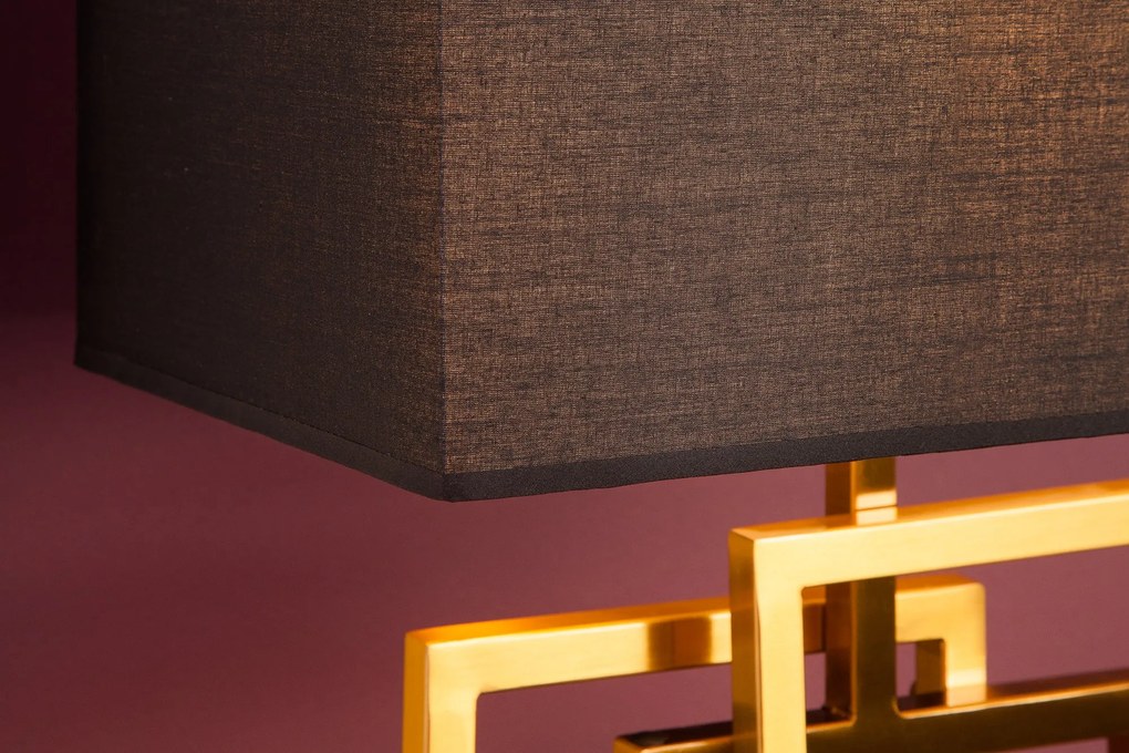 Invicta Interior Designová kovová stolní lampa zlatá - Graie