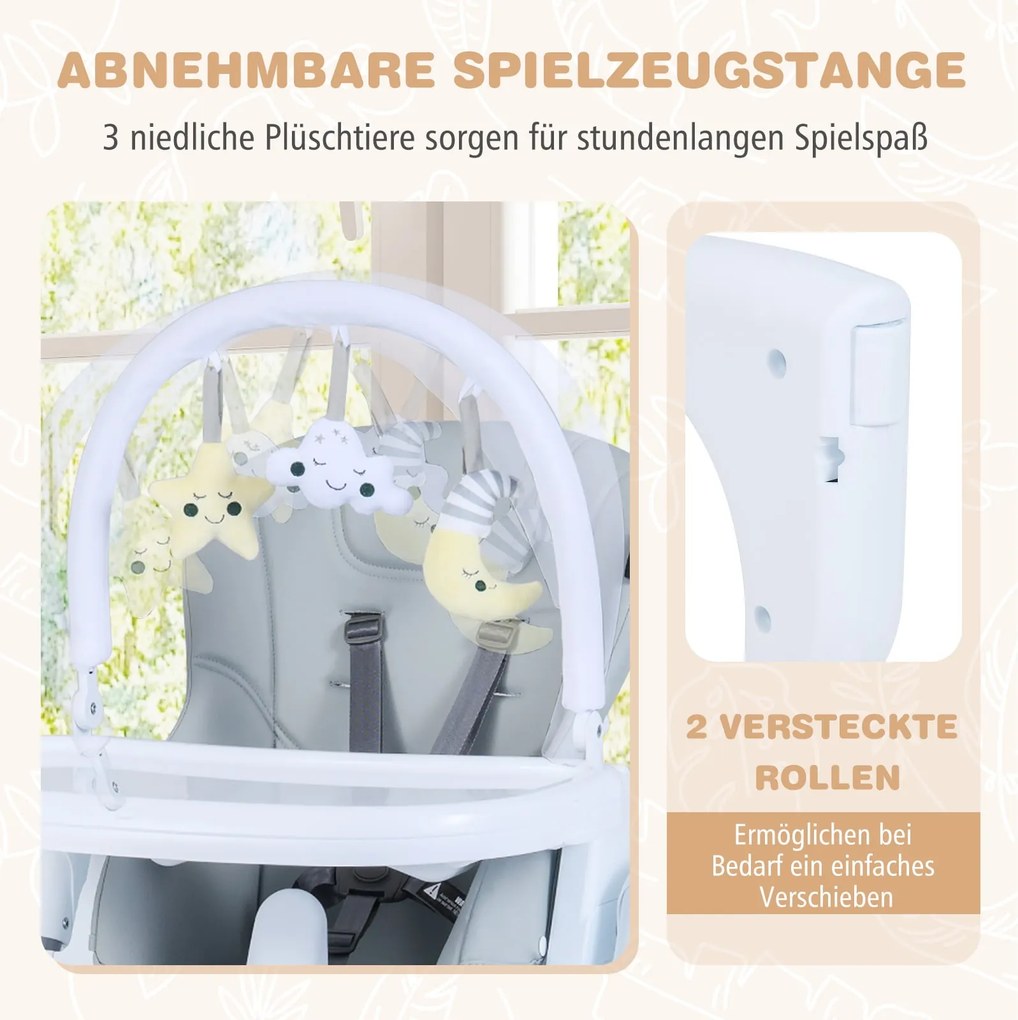 Costway Vysoká stolička baby skládací přenosná dětská vysoká stolička výškově