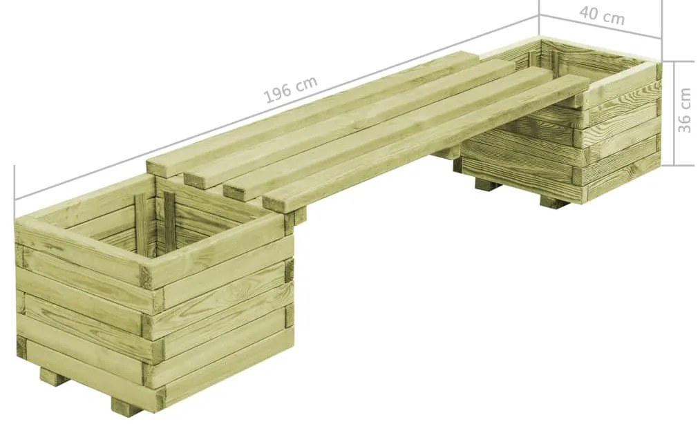 vidaXL Marketos Zahradní lavice s truhlíkem impregnované borové dřevo