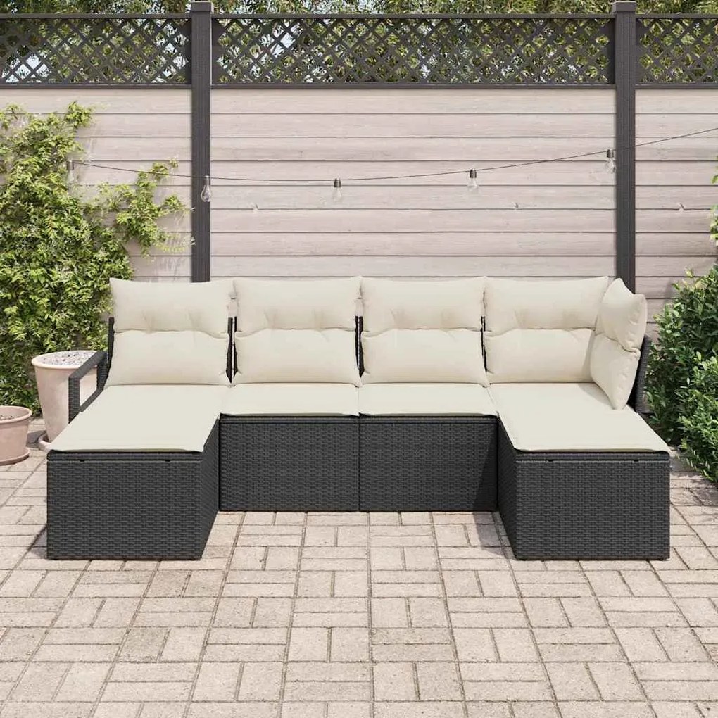 Set pohovek 6 ks Černá polyratan 3346487