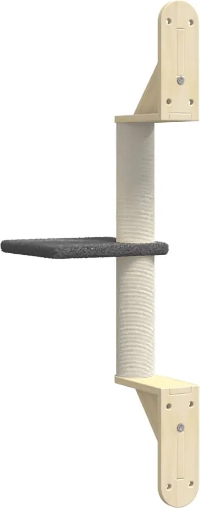 Nástěnné škrabadlo pro kočky se sloupkem tmavě šedé 85,5 cm 172394