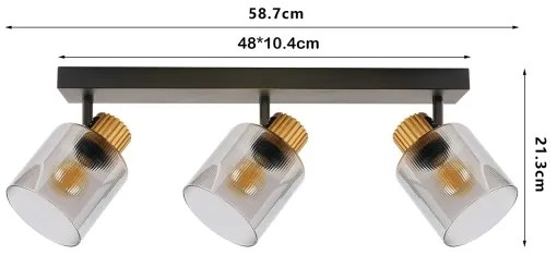 Brilagi - Bodové svítidlo HYGGE 2xE14/15W/230V černá/kouřová