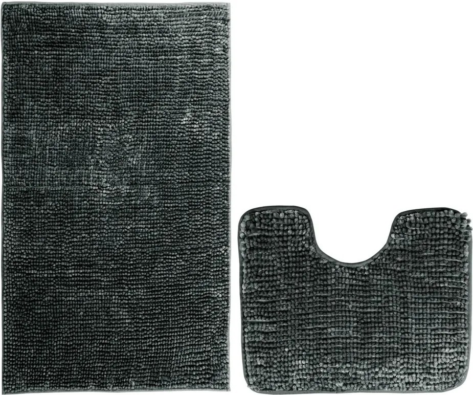 AmeliaHome Sada koupelnových předložek Bati černá, 2 ks 50 x 80 cm, 40 x 50 cm