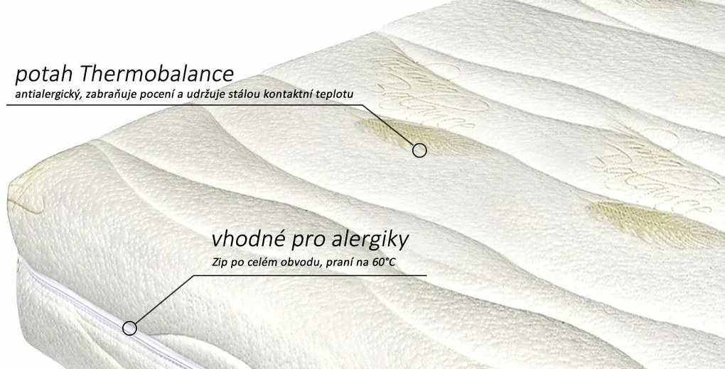 Tvrdší zdravotní matrace BIOTHERM XXL, 25cm, 90x200cm, 160kg, 2x kokos a studená pěna