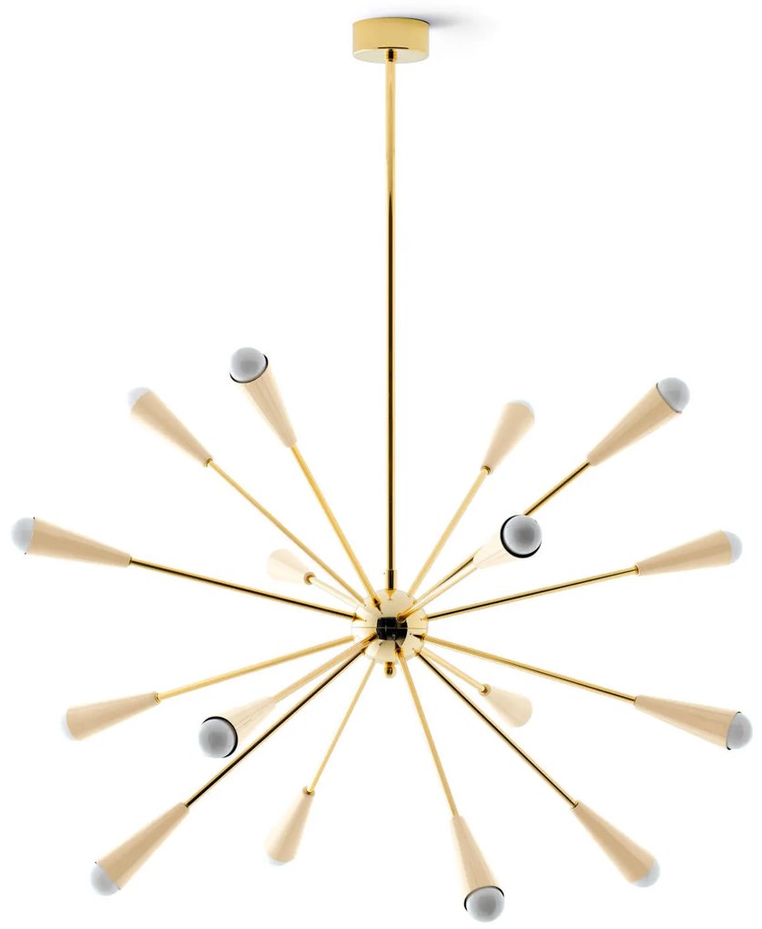 Stilnovo 9591 Sputnik, zlaté závěsné svítidlo, 16x6W LED E14, prům. 99cm