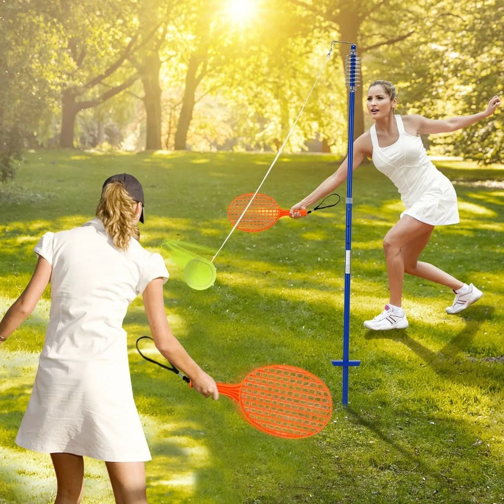 Costway Portable Tetherball Set 3 úrovně výškově nastavitelná sada s míčem