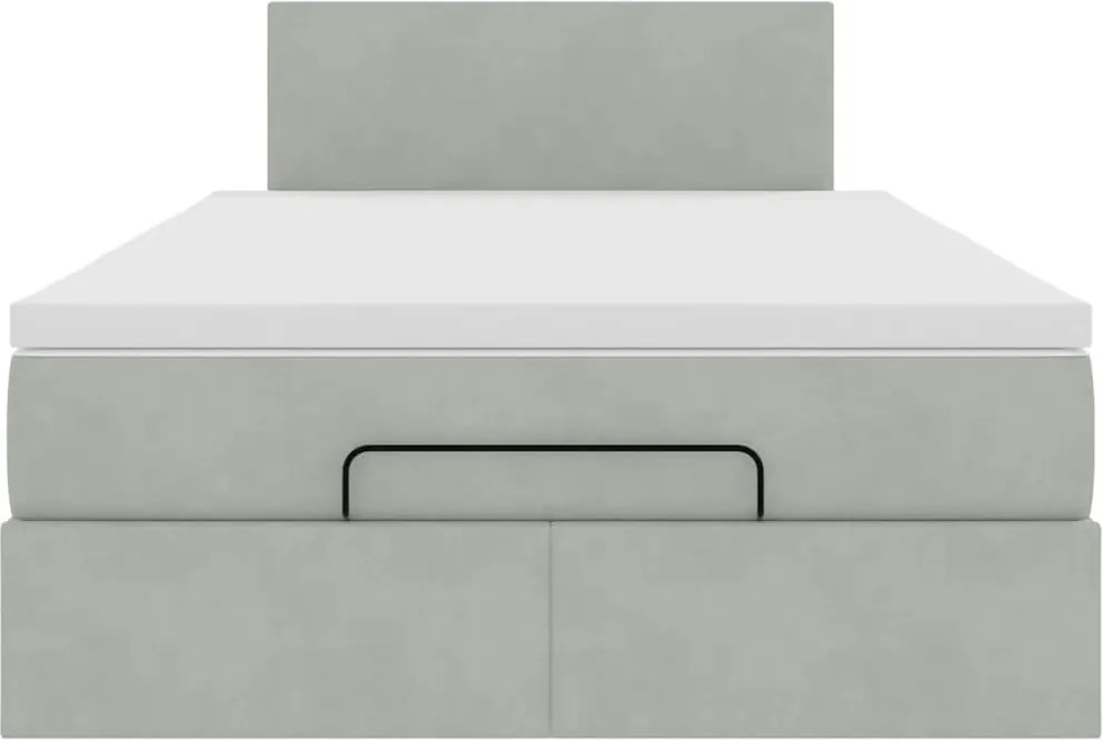 Osmanský rám postele s matrací světle šedá 120x200cm samet 3311693