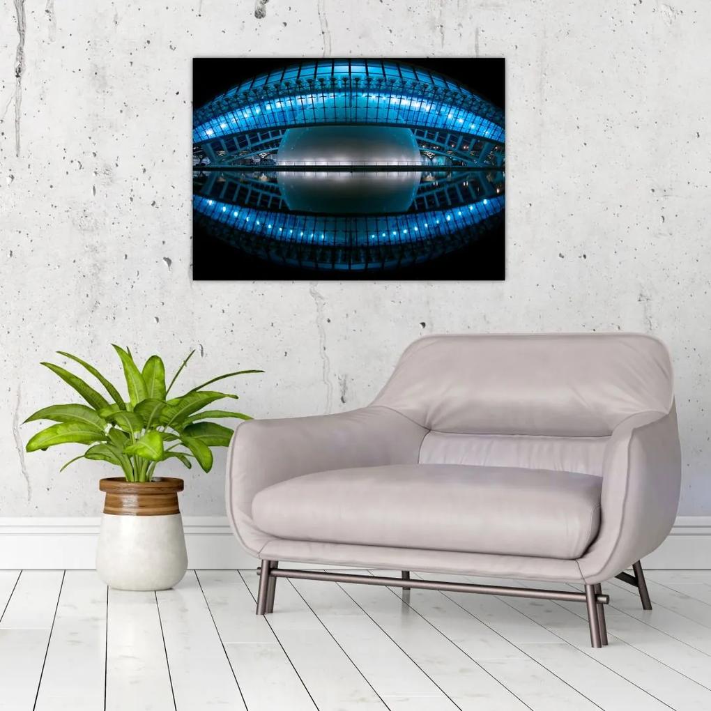Skleněný obraz fotbalového stadionu (70x50 cm)