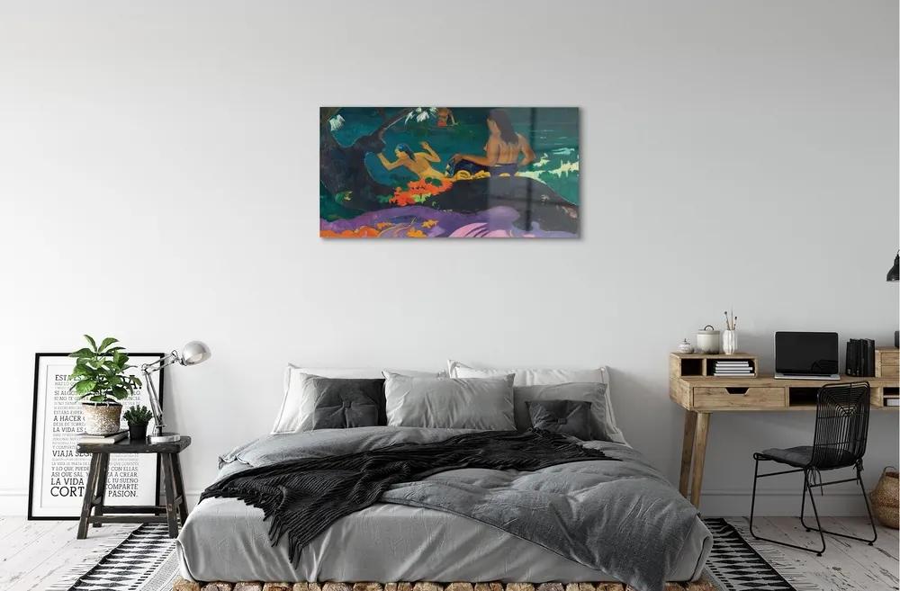 Obraz na skle Art působí na jezeře 125x50 cm