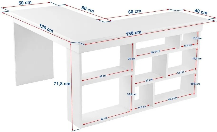 Rohový pracovní stůl v dekoru ořechu 120x130 cm Vesper – Kalune Design