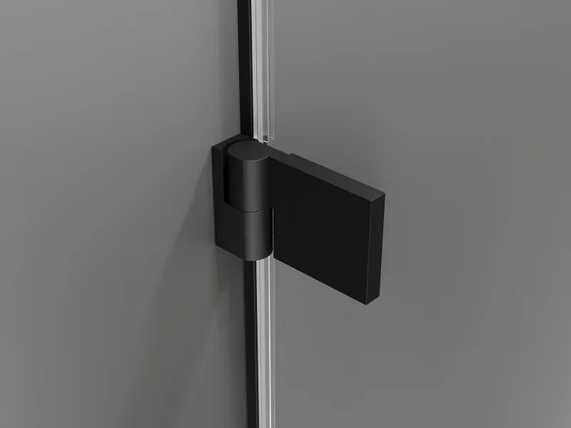 Mexen Lunar-B, výklopný sprchový kout levý 75 x 70 cm, 8mm čiré sklo, černý profil, 832-075-070-70-00-L