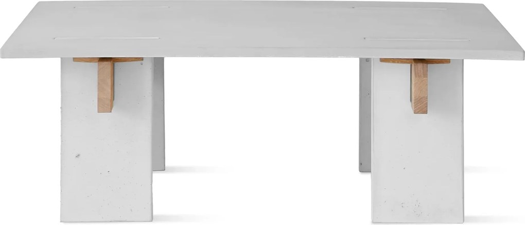 Eberhart Furniture Konferenční stolek Arnold s betonovou deskou - Concrete Light / Concrete Light / Oak Light