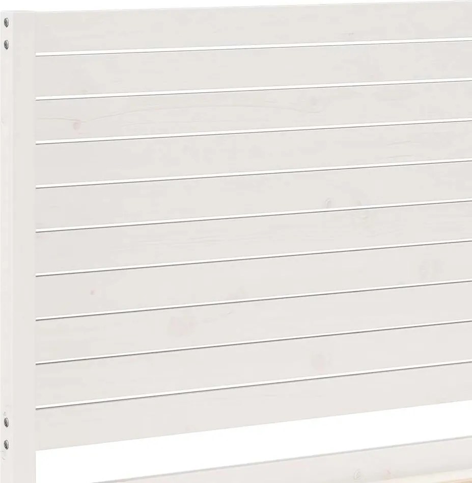 Prodloužený rám postele bez matrace bílý 90 x 210 cm masiv 3309296