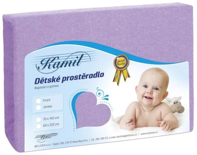 Bellatex Dětské jersey prostěradlo světlá fialová rozměr 70x140 cm