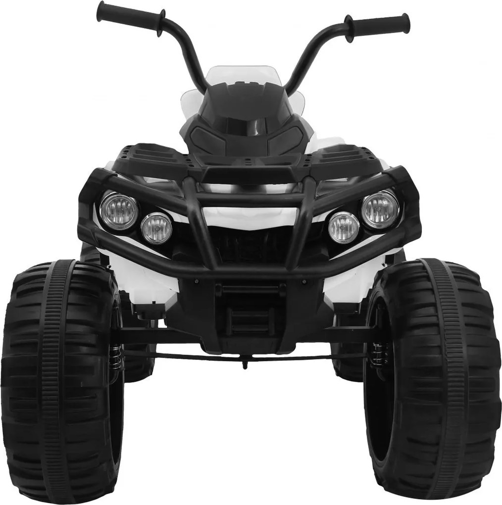 Ramiz Dětská čtyřkolka ATV 2,4 GHz na baterie bílá + dálkové ovládání + EVA kola + MP3 rádio + pomalý start