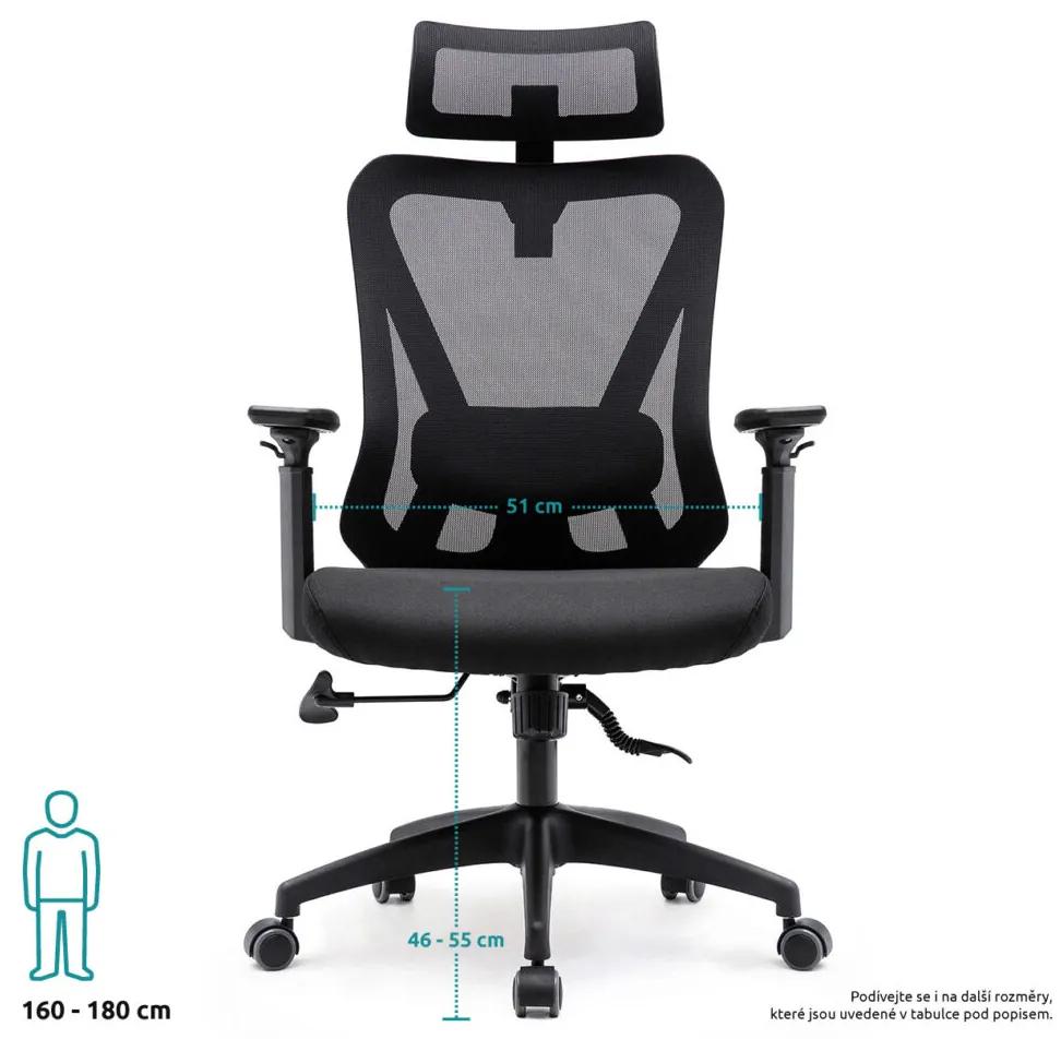 SUPERKANCL kancelářská židle FUN PDH, černá
