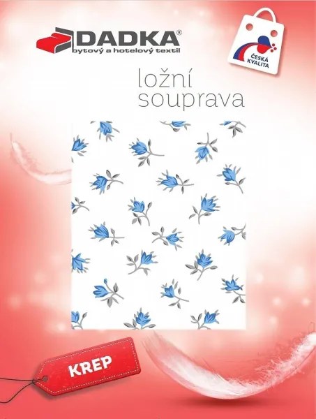 DADKA Povlečení krep Malé růže modré 240x220, 2x70x90 cm