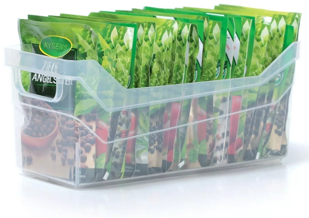 Prosperplast Úložný box, úzký s madlem, systémový NUK 28 x 12 x 12, 3l
