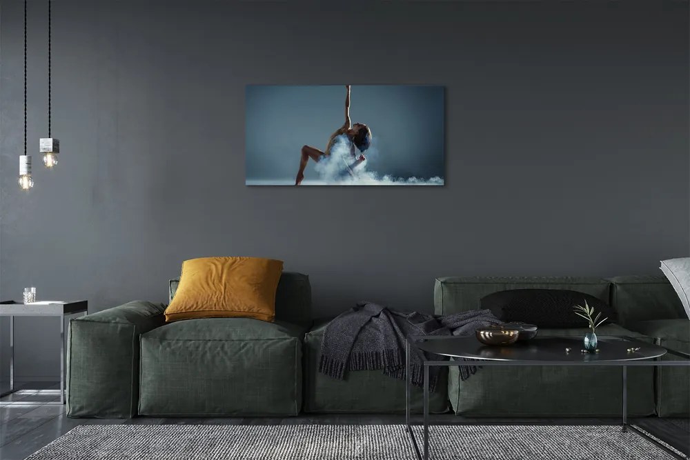Obrazy na plátně Žena tančí kouř 125x50 cm