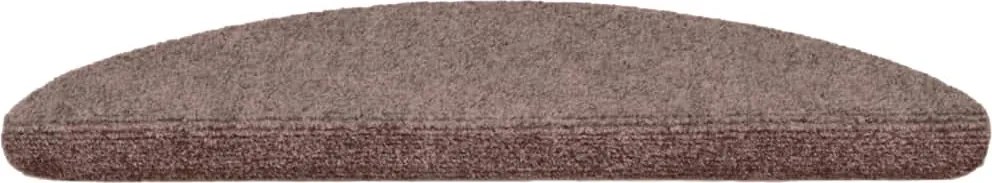 Schodové rohože samolepicí 5 ks 56 x 17 x 3 cm světle hnědé, půlkulaté 149674
