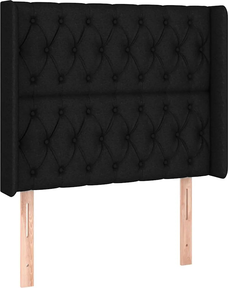 Box spring postel s matrací a LED černá 90x200 cm textil 3139087