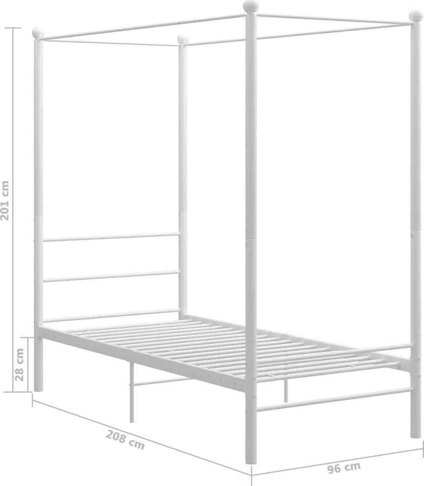 vidaXL Rám postele s nebesy kovový 90 x 200 cm [325052] Barva: Šedá