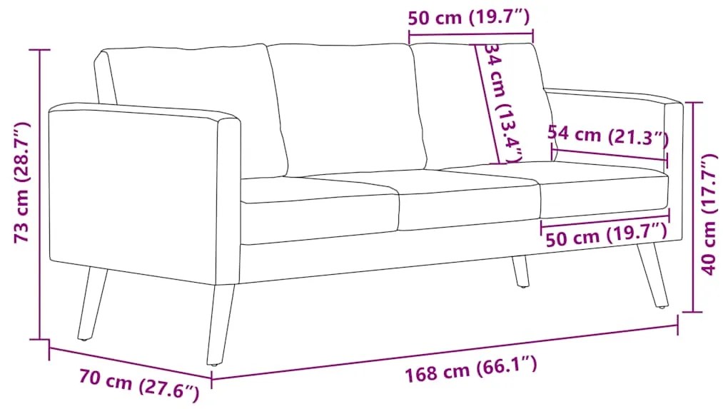 vidaXL Marketos 3místná pohovka textil světle šedá