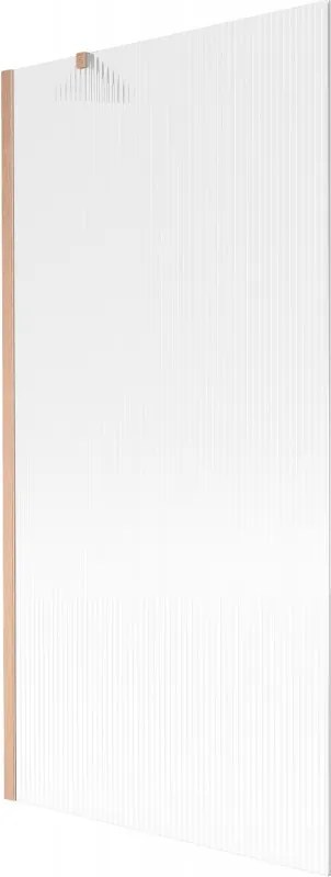 Mexen Next, 1-křídlová vanová zástěna 90 x 150 cm, 6mm sklo Ribs, měděná matná, 895-090-000-00-09-65