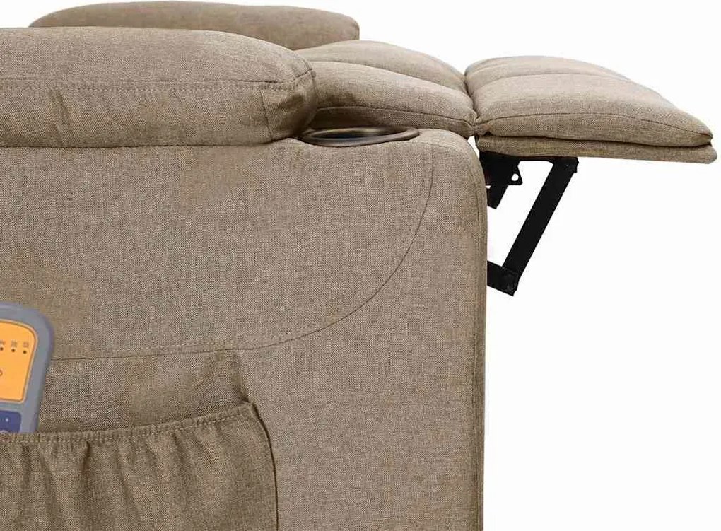 Elektrické masážní křeslo taupe textil 3098835