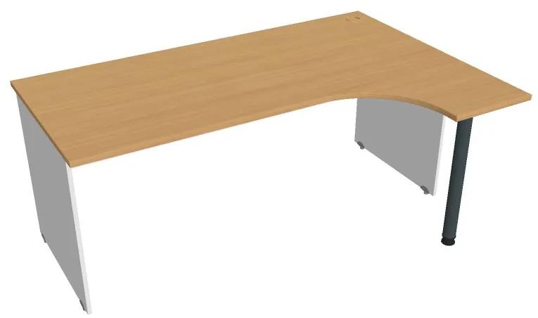 Stůl ergo levý 180*120 cm - Hobis Gate GE 1800 L Dekor stolové desky: buk, Dekor lamino podnože: bílá, Barva nohy: černá