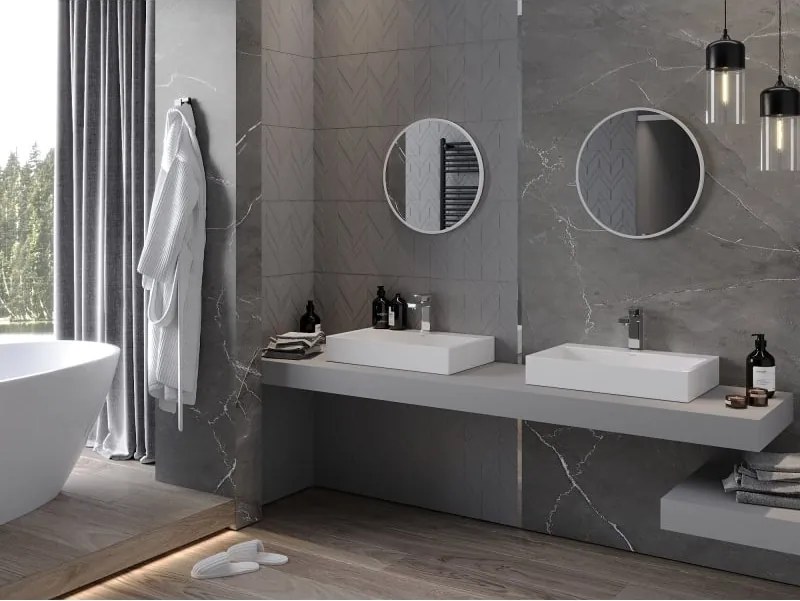 Mexen Loft kulaté koupelnové zrcadlo 40 cm, bílý rám - 9850-040-040-000-20