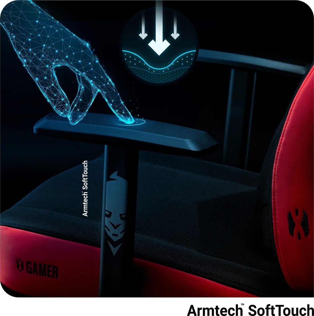Herní křeslo z eko kůže Normal Size, červený-černý: Diablo X-Gamer 2.0 Deep Red
