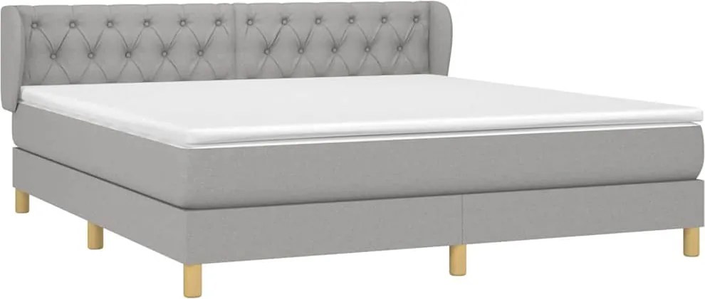 Box spring postel s matrací světle šedá 160 x 200 cm textil 3127053