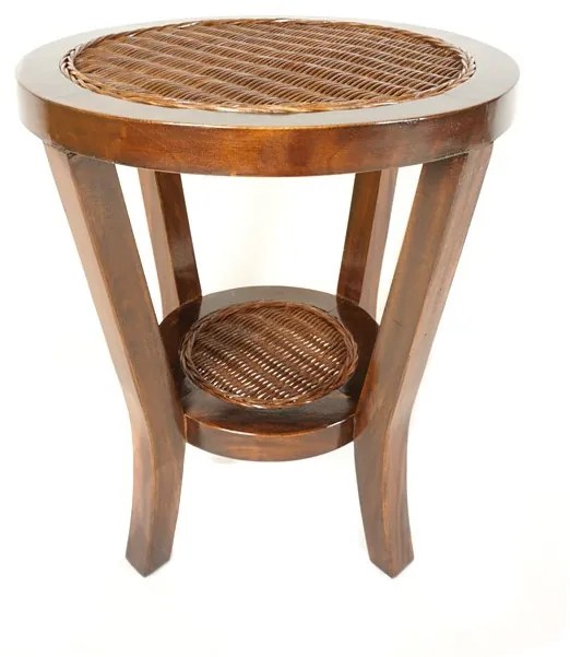 Ratanový obývací stolek PRAHA - tmavý med