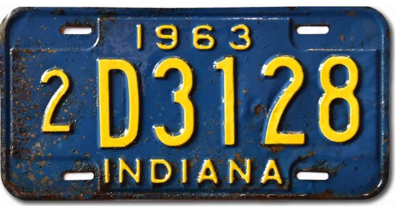 Americká SPZ Indiana 1963 Blue 2D3128